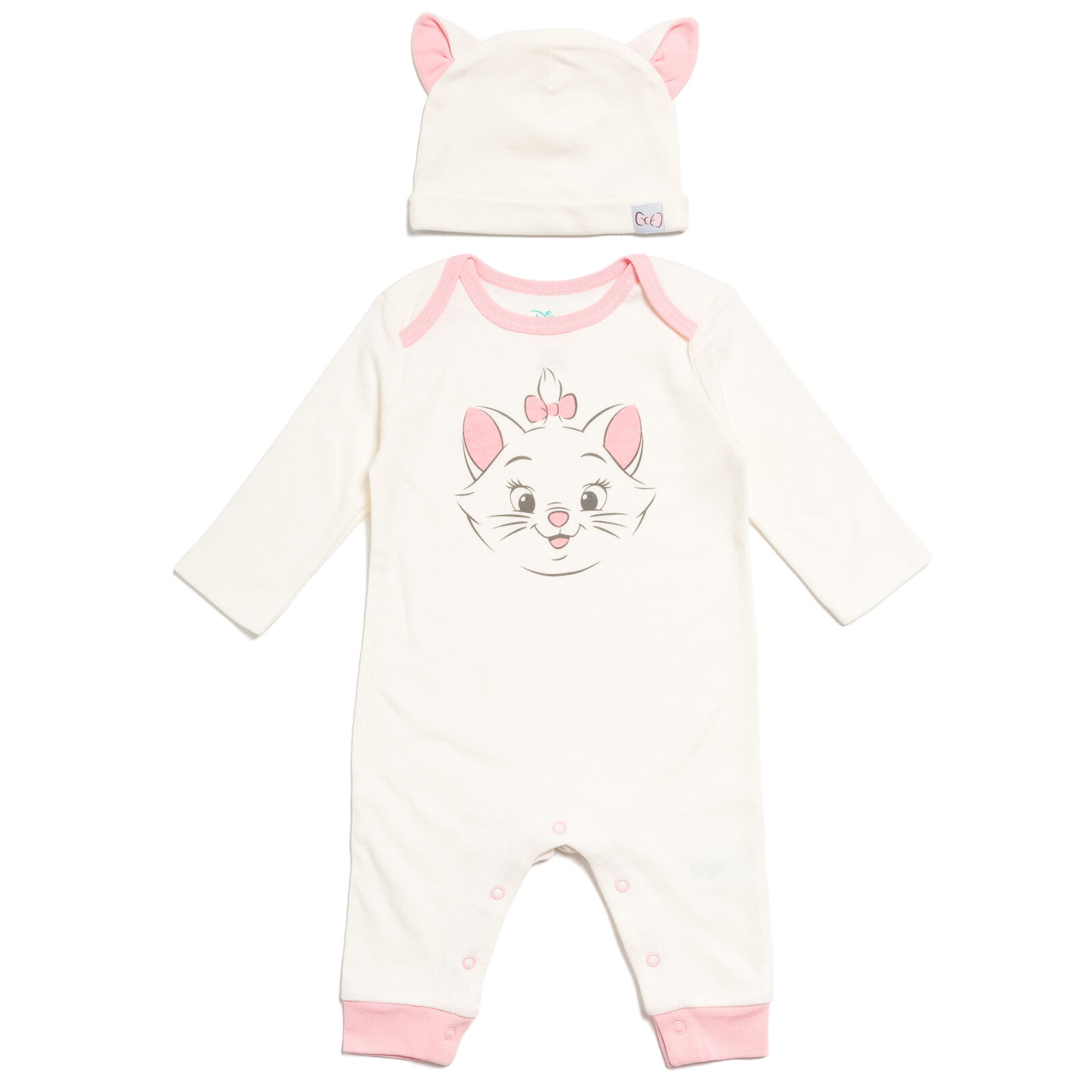 Disney Classics Marie Newborn Baby Girls Snap Cosplay Coverall and Hat ...