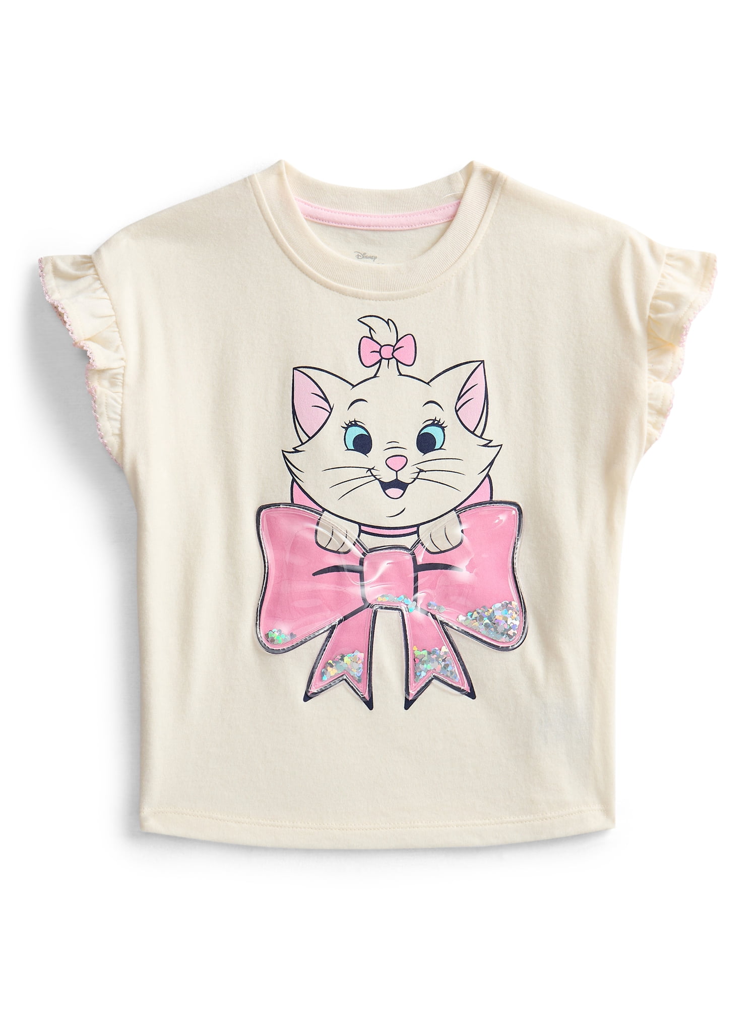 Disney Classics Marie Toddler Girls Ruffle Graphic Tee with Short ...