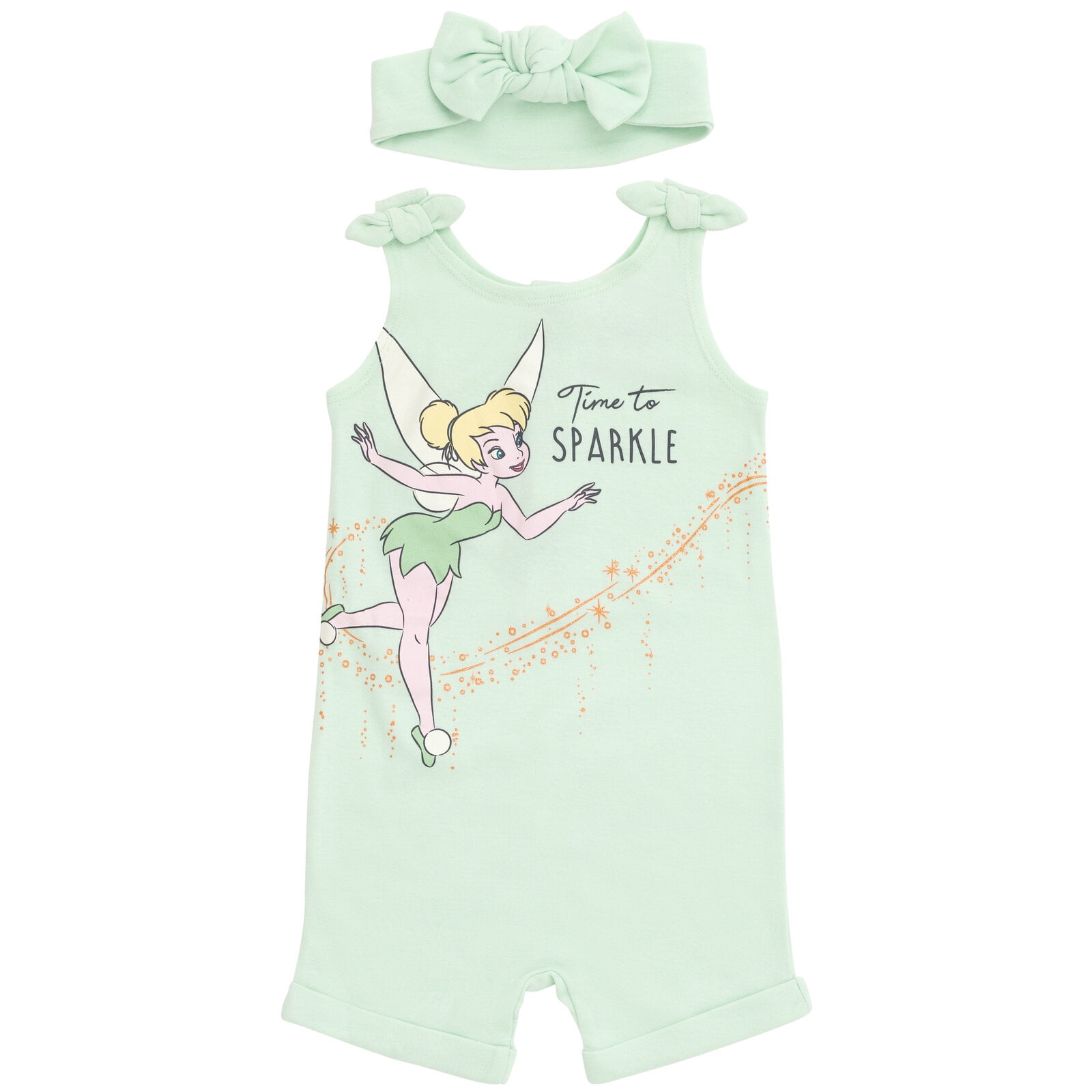 Disney Classics Tinker Bell Toddler Girls French Terry Romper and ...