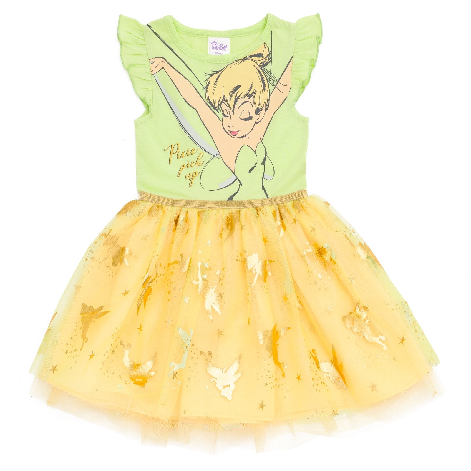 Disney Classics Tinker Bell Toddler Girls Tulle Dress Green Tinkerbell ...