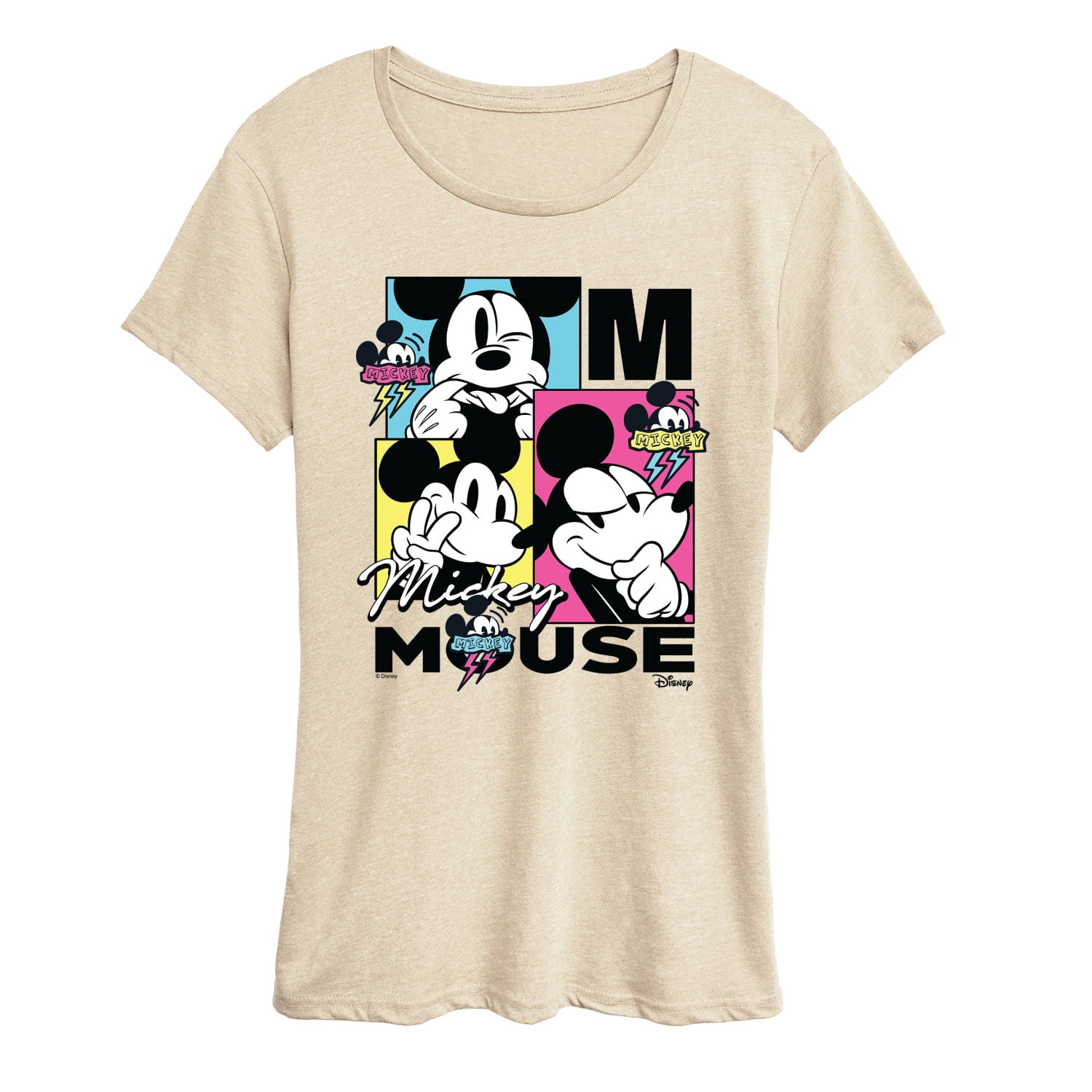 Disney - Cmyk Mickey - Women's Short Sleeve Graphic T-Shirt - Walmart.com