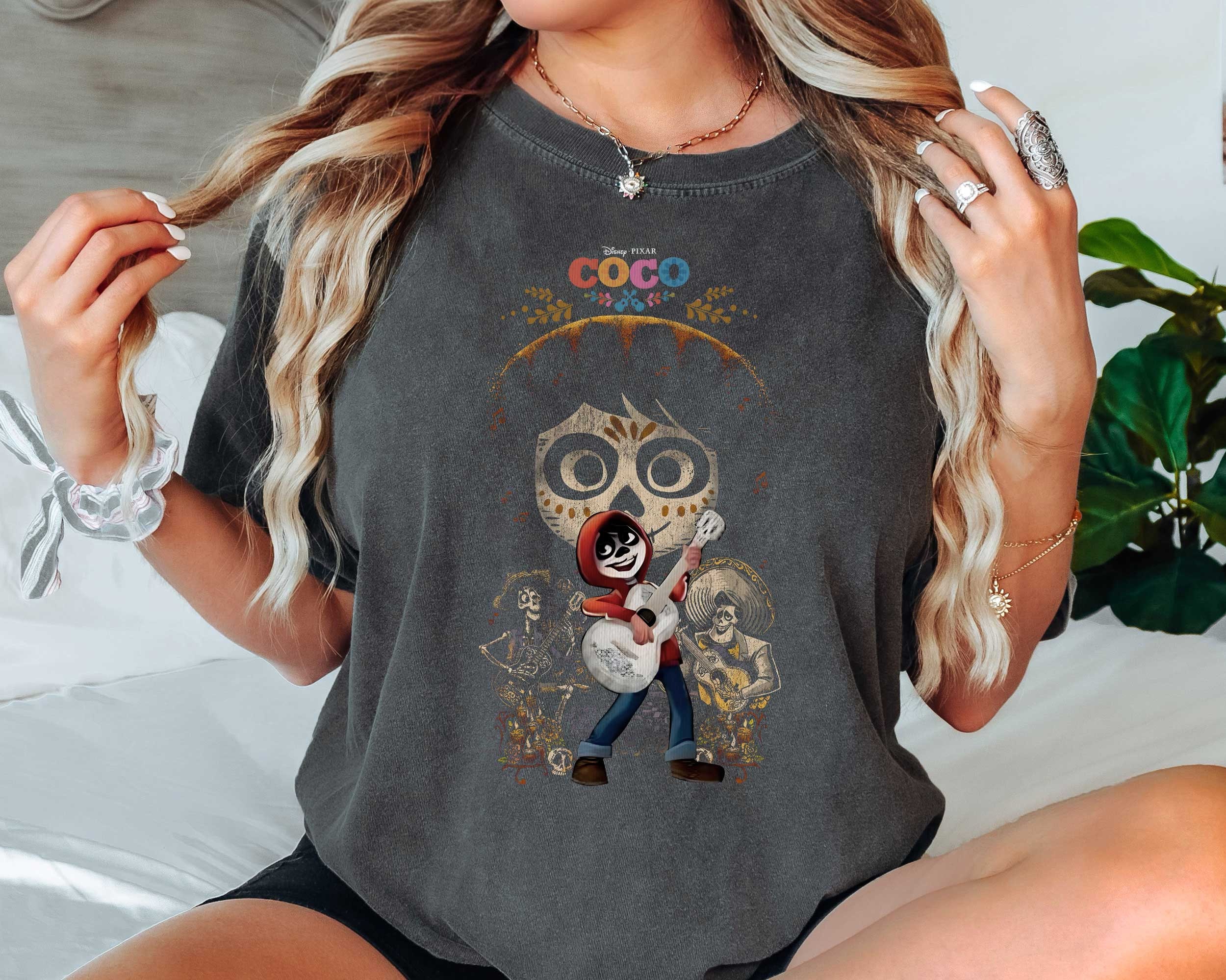 Disney Coco Miguel & Musical Scene Graphic Tee, Unisex for Adults And ...