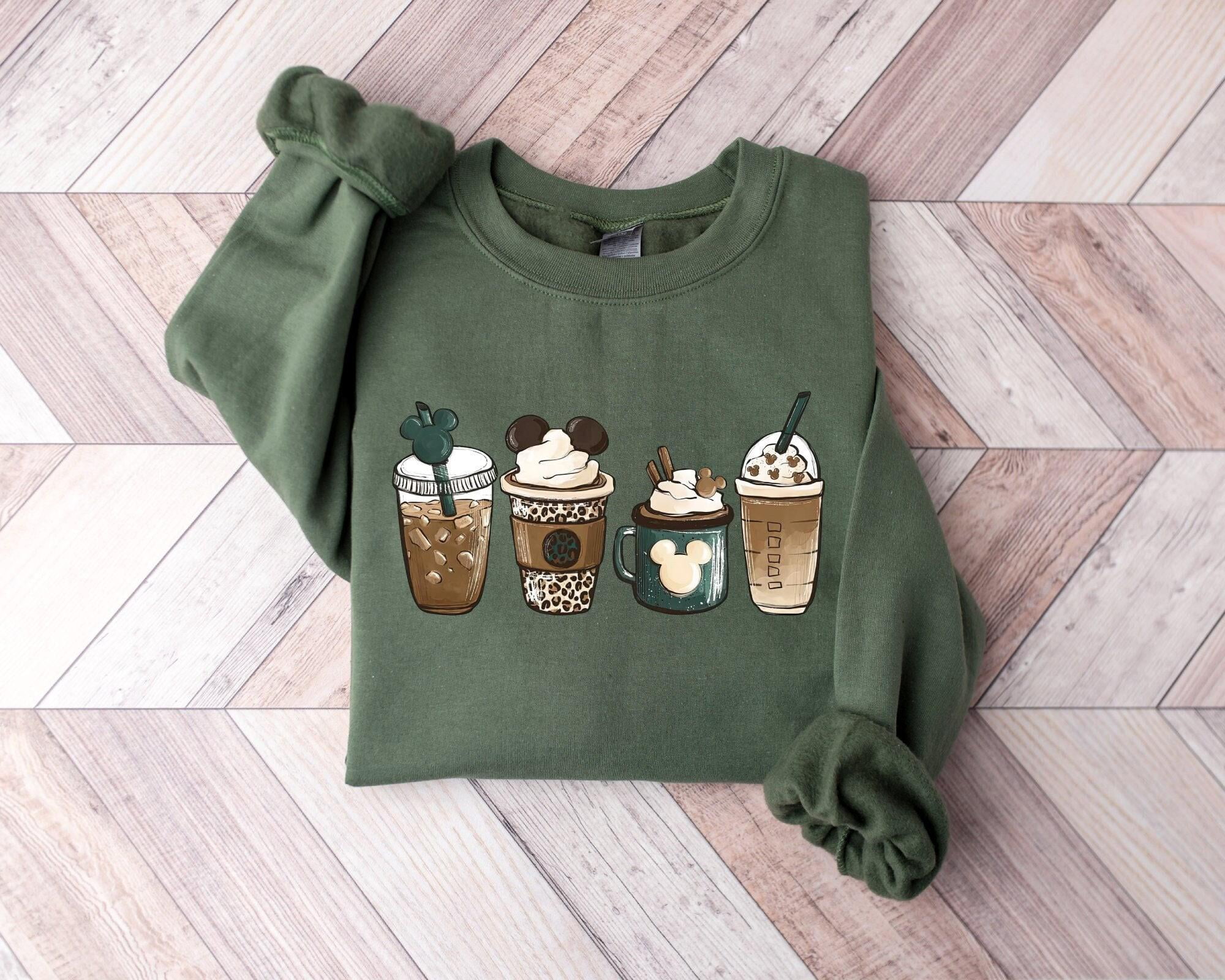 Disney Coffee Sweatshirt, Mickey Head Coffee Sweater, Disney Drink ...