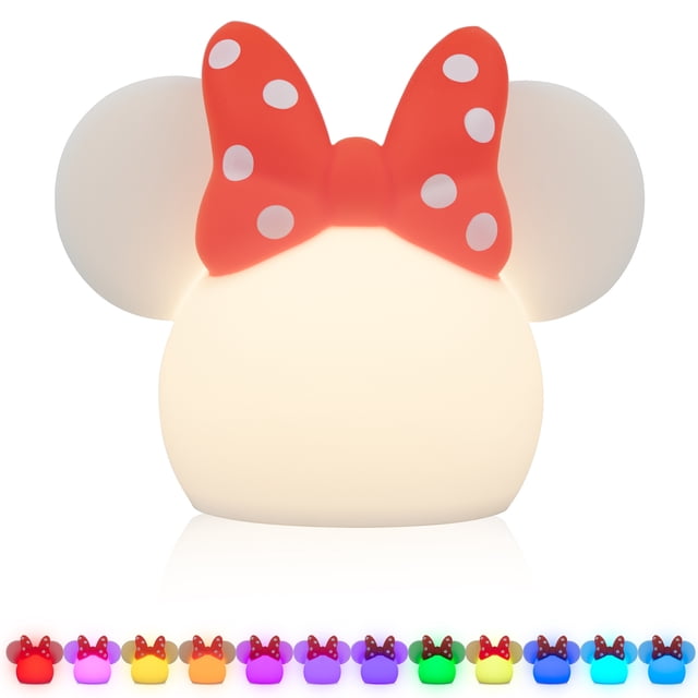 Disney Color Changing Minnie Mouse LED Tabletop Lamp, Dimmable, USB or ...