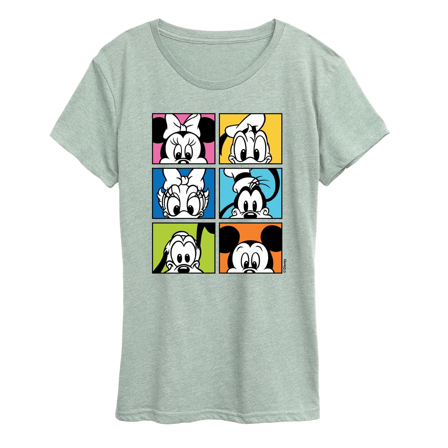 Disney - Colorful Character Squares - Women's Short Sleeve Graphic T ...