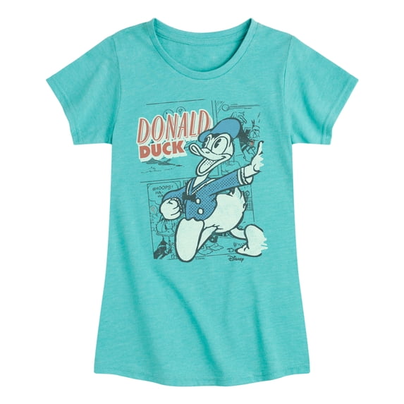 Disney - Comic Donald - Youth Girls Fitted Short Sleeve T-Shirt ...