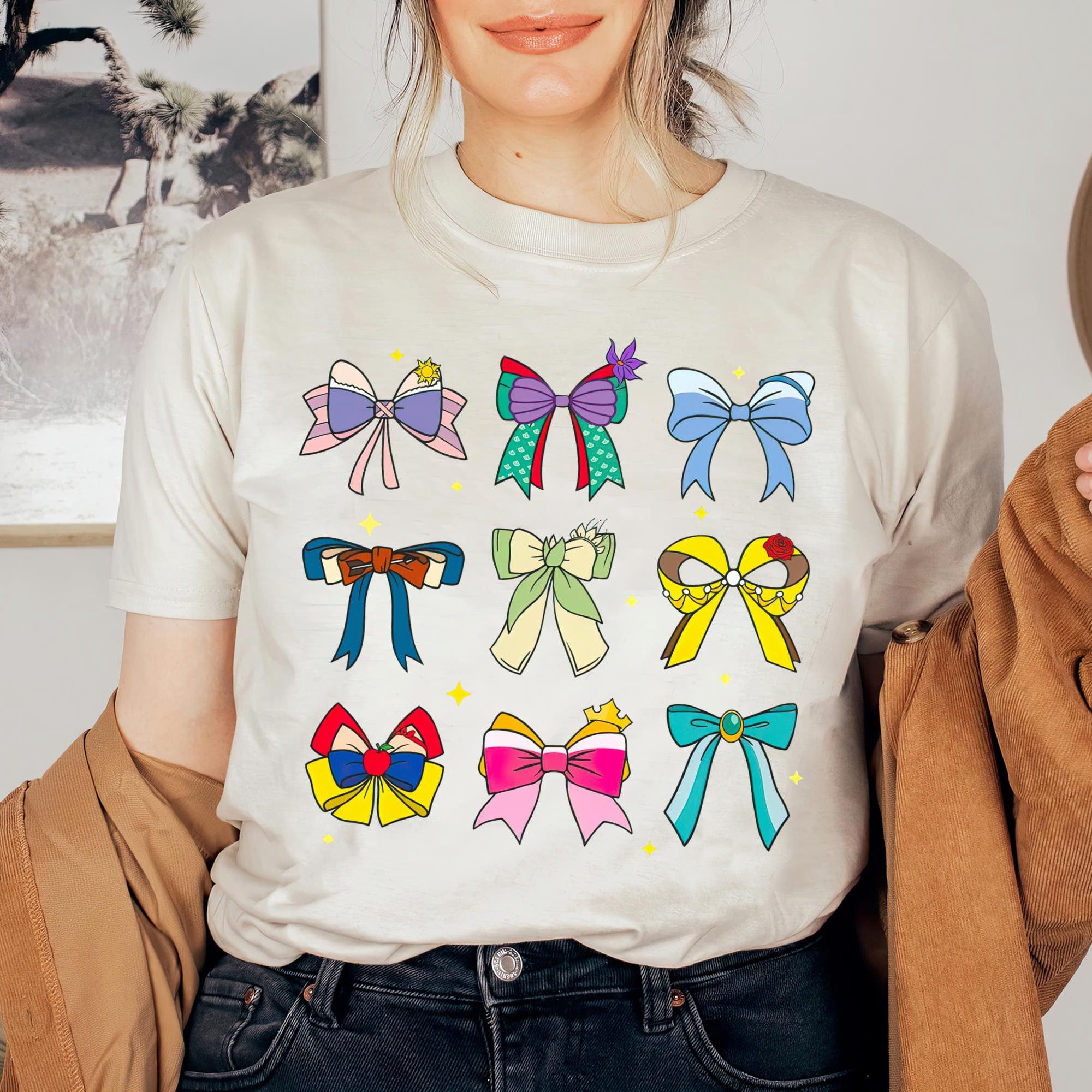 Disney Coquette Bow Shirt Disney Princess Aurora Ariel Belle Cinderella ...