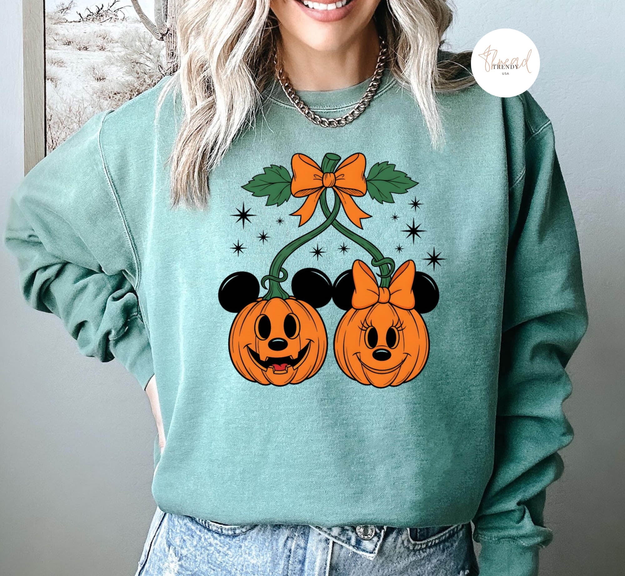 Disney Couple Halloween T-shirt Mickey Minnie Pumpkin Cherries T-shirt ...