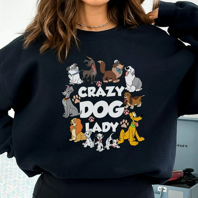Disney Crazy Dog Lady Shirt, Retro Disney Dogs Shirt, Dog Mom Shirt ...