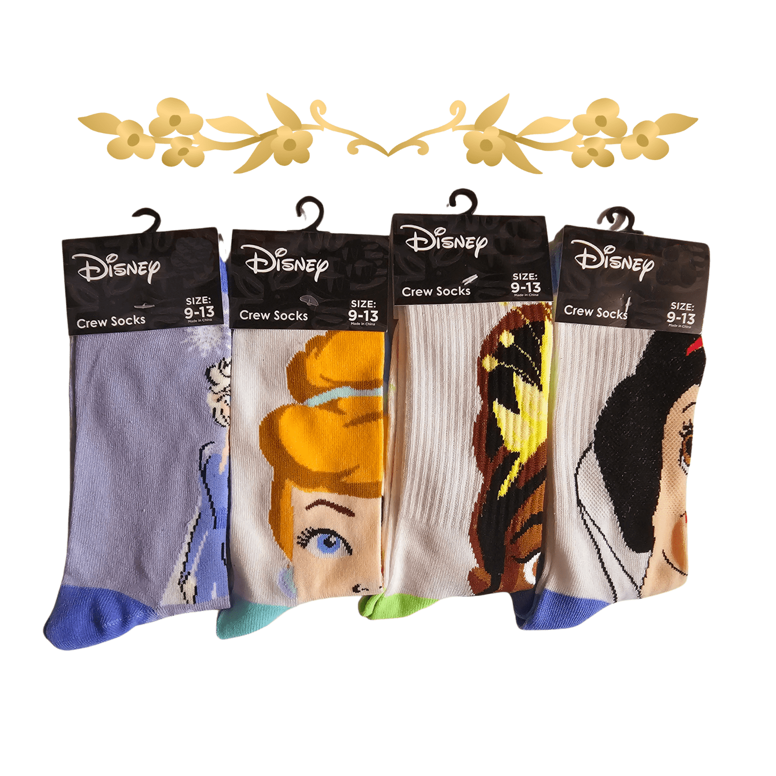 Disney Crew Socks Disney Princess 4 Pack Socks - Walmart.com
