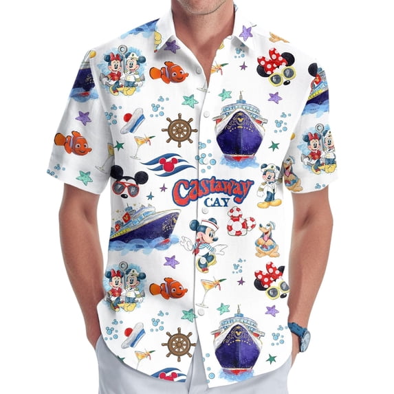 Disney Cruise Button Shirt, Disney Castaway Cay Hawaiian Shirt, Mickey ...