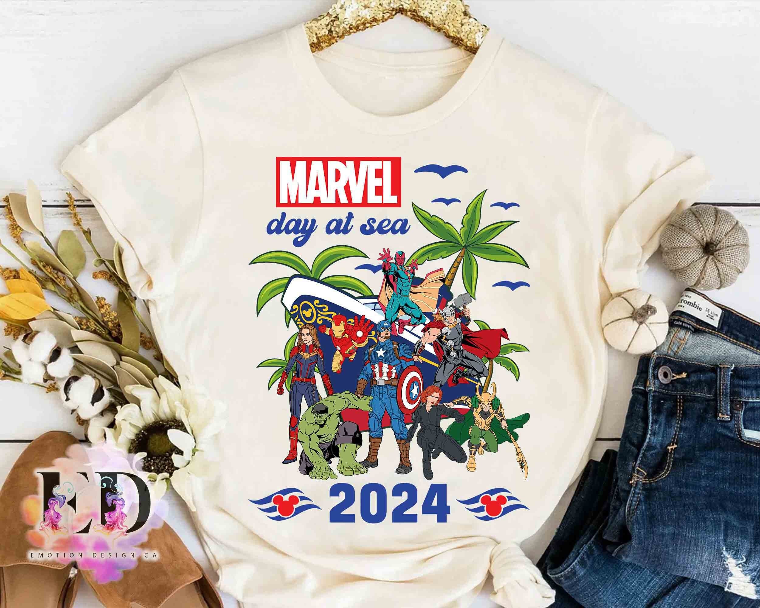 Disney Cruise Line Marvel Day At Sea 2024 T-shirt, Thor Iron Man Hulk ...