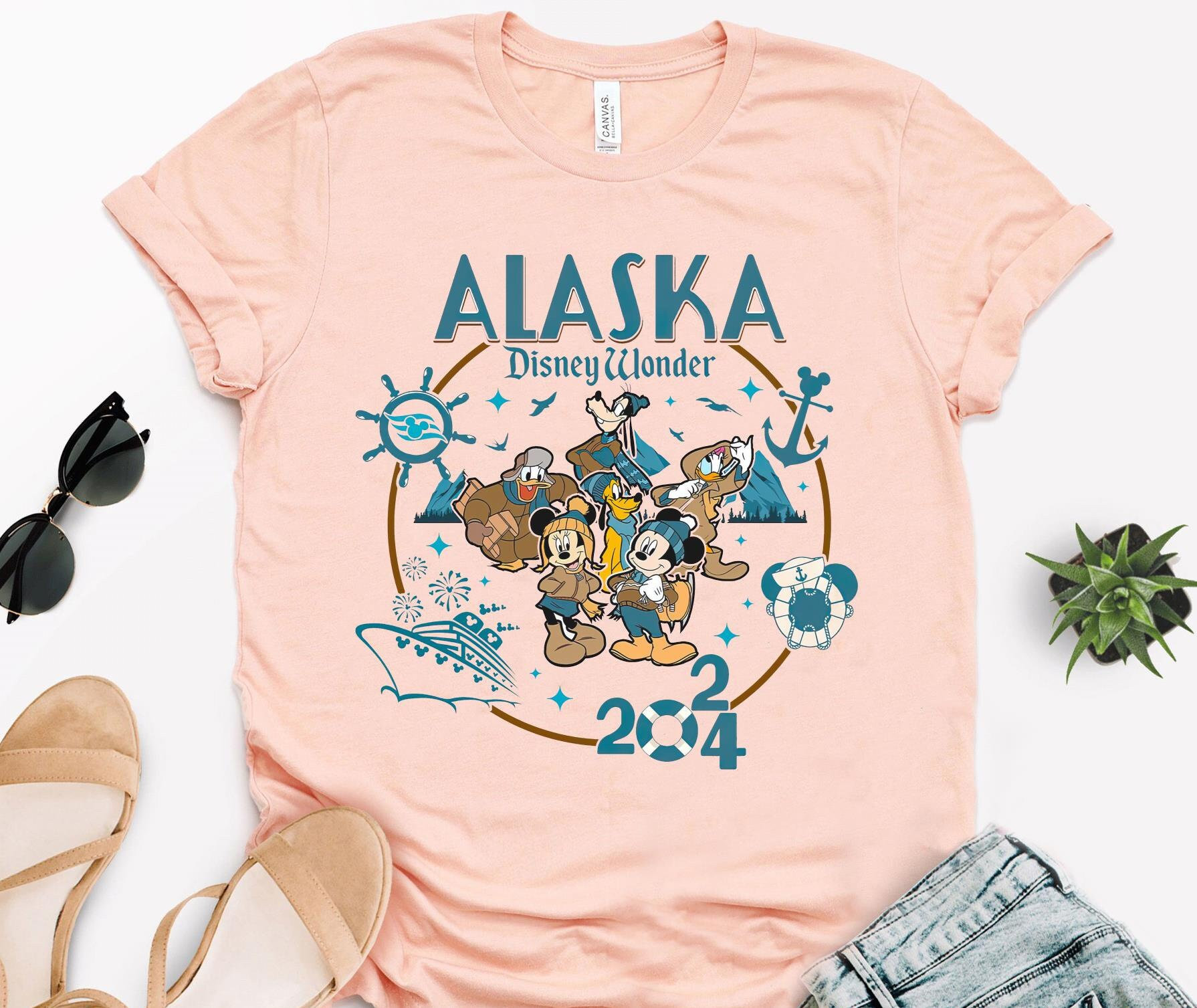 Disney Cruise Line Shirt, Vintage Mickey And Friends Disney Alaska Cruise 2024 T-shirt, Disney ...