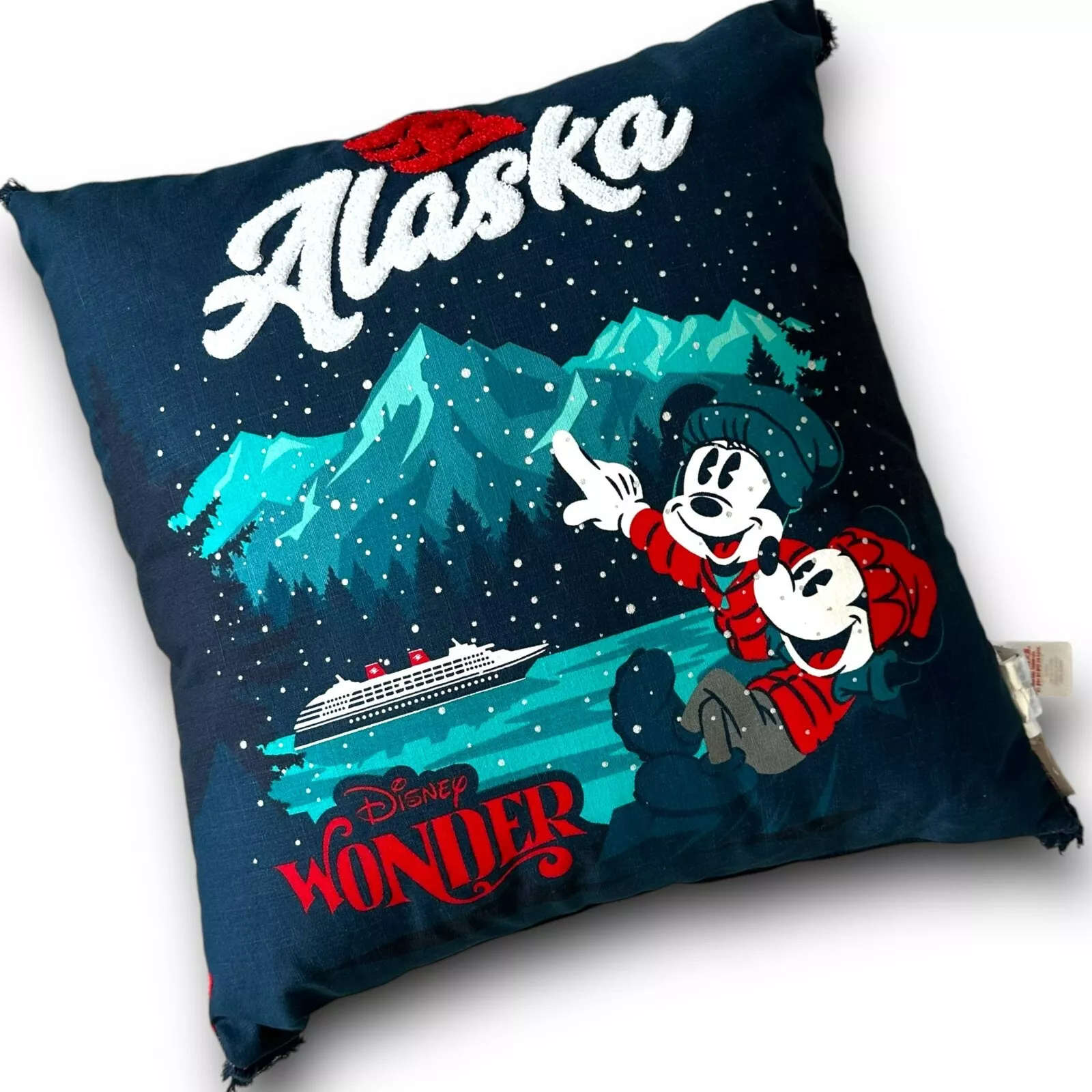 Disney Cruise Line Wonder Ship Alaska Mickey Minnie Mouse Throw Pillow ...