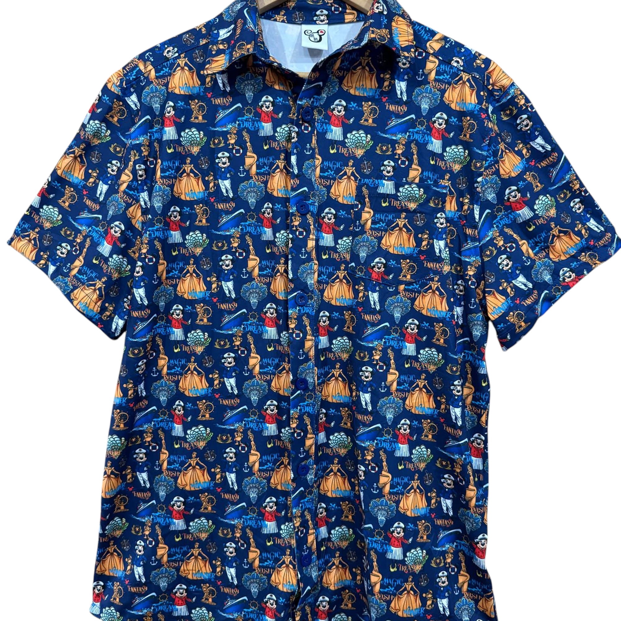 Disney Cruise collar button up short sleeve shirt for adults, Captain ...