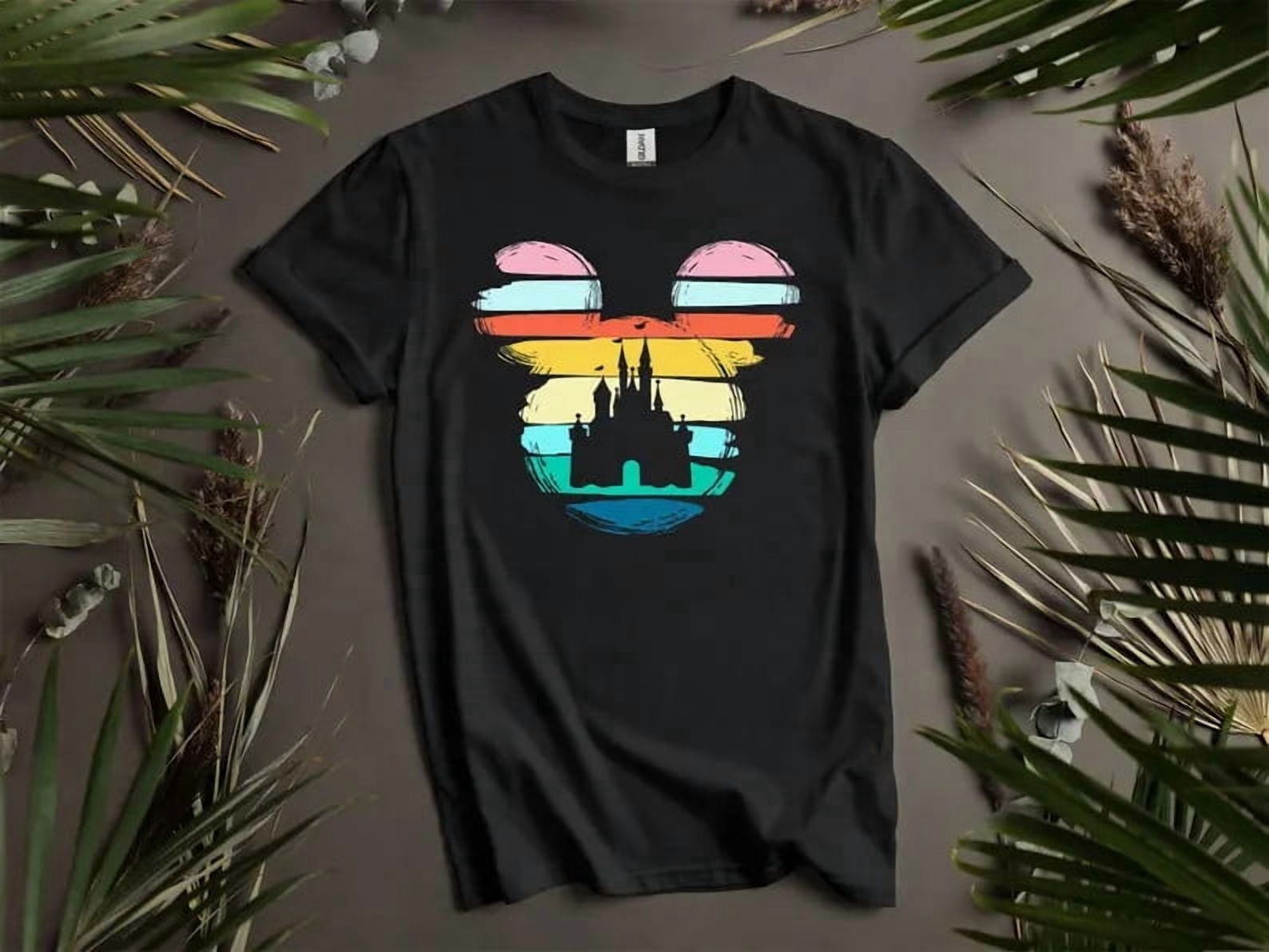 Disney Cute Mickey Minnie Ear Silhouette Monogram Head Portrait T-shirt ...