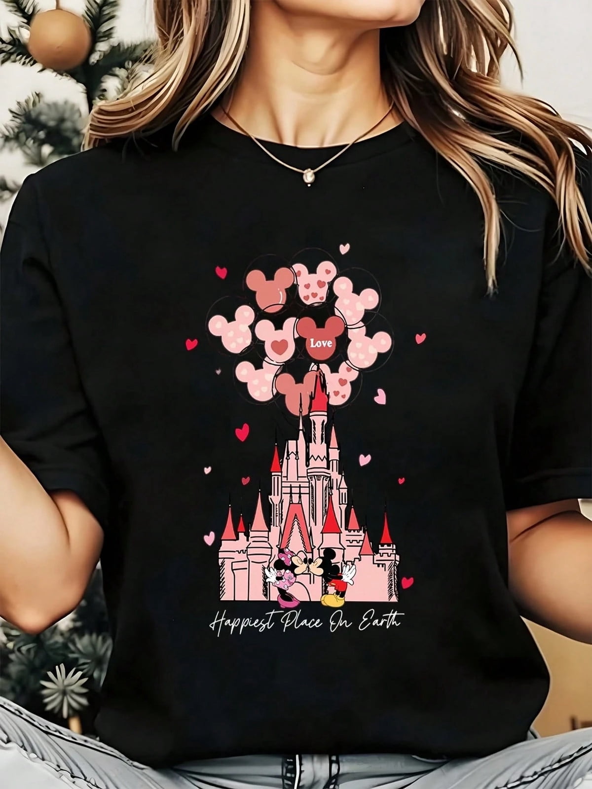 Disney Cute Mickey Valentine's T-Shirt - Walmart.com