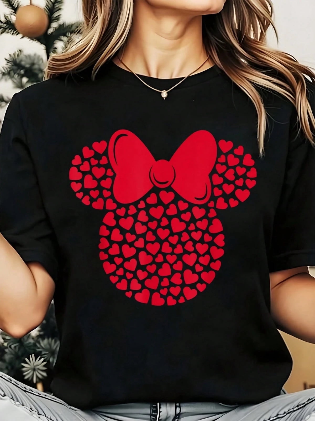 Disney Cute Minnie Mouse Bow Cartoon Head Silhouette Polka Dot Fashion ...
