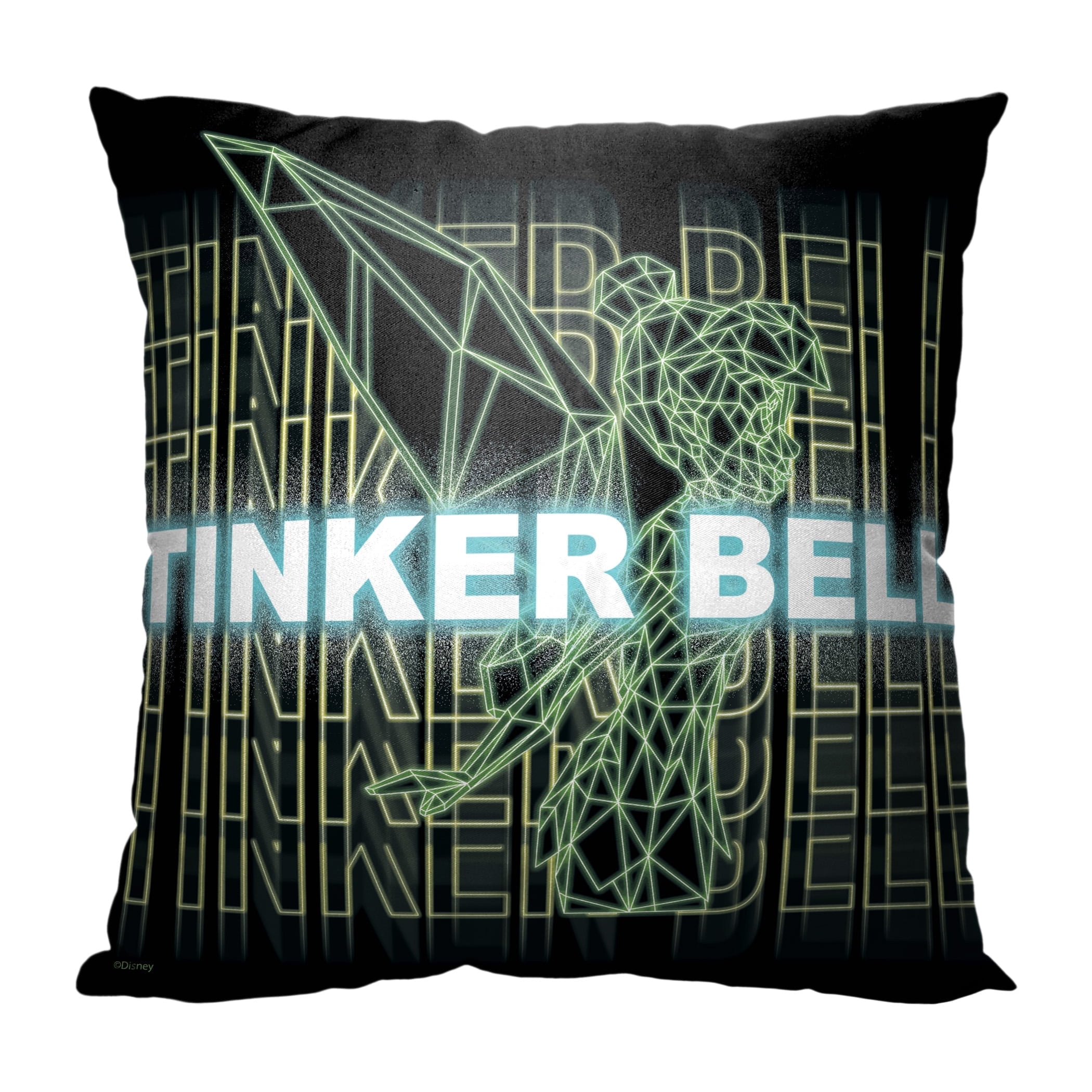 Disney D100 Cyber Tink Kids Printed Throw Pillow, 18 x 18 inches ...