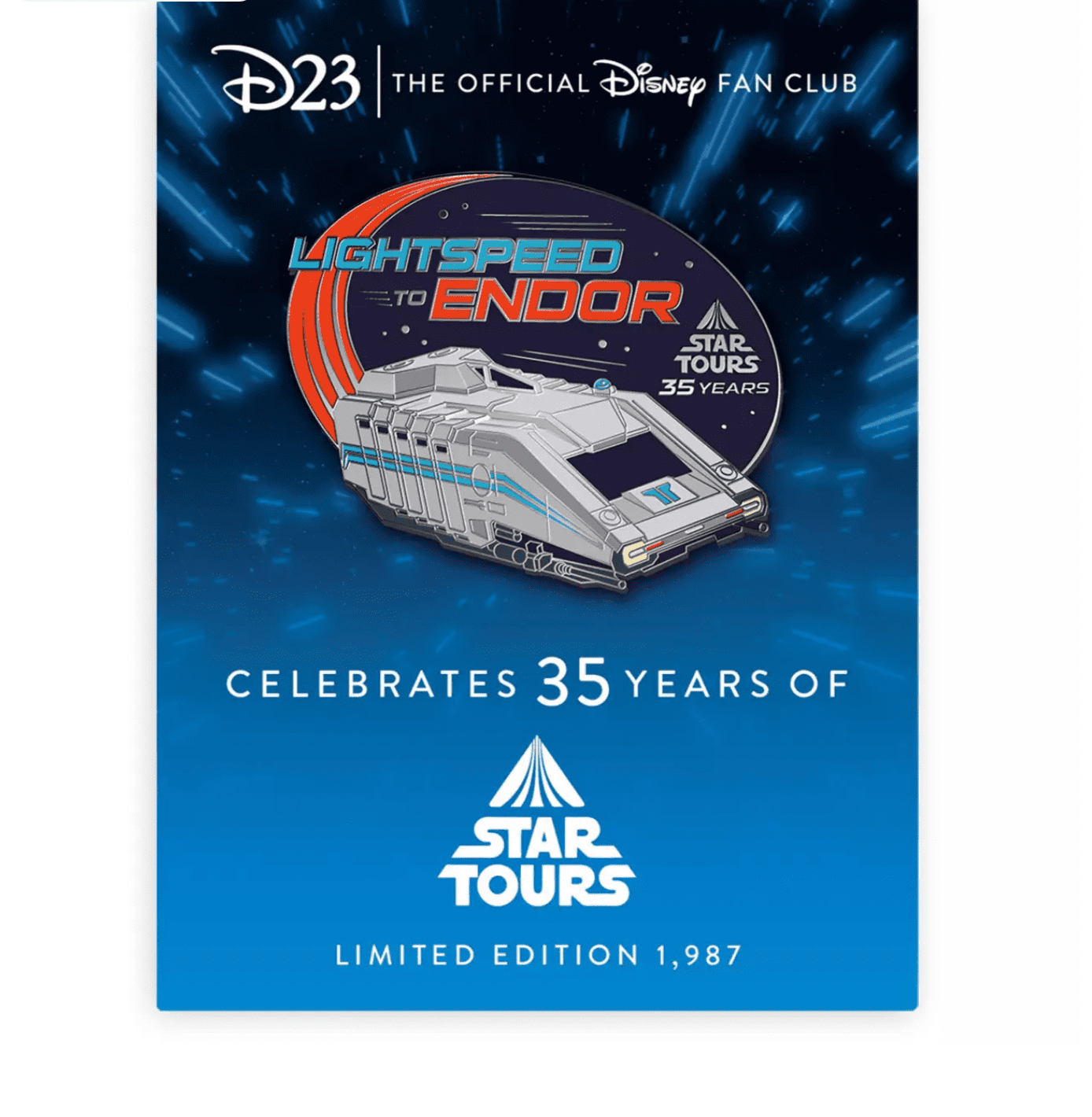 Disney D23 Exclusive Star Tours 35th Lightspeed to Endor Pin Limited ...