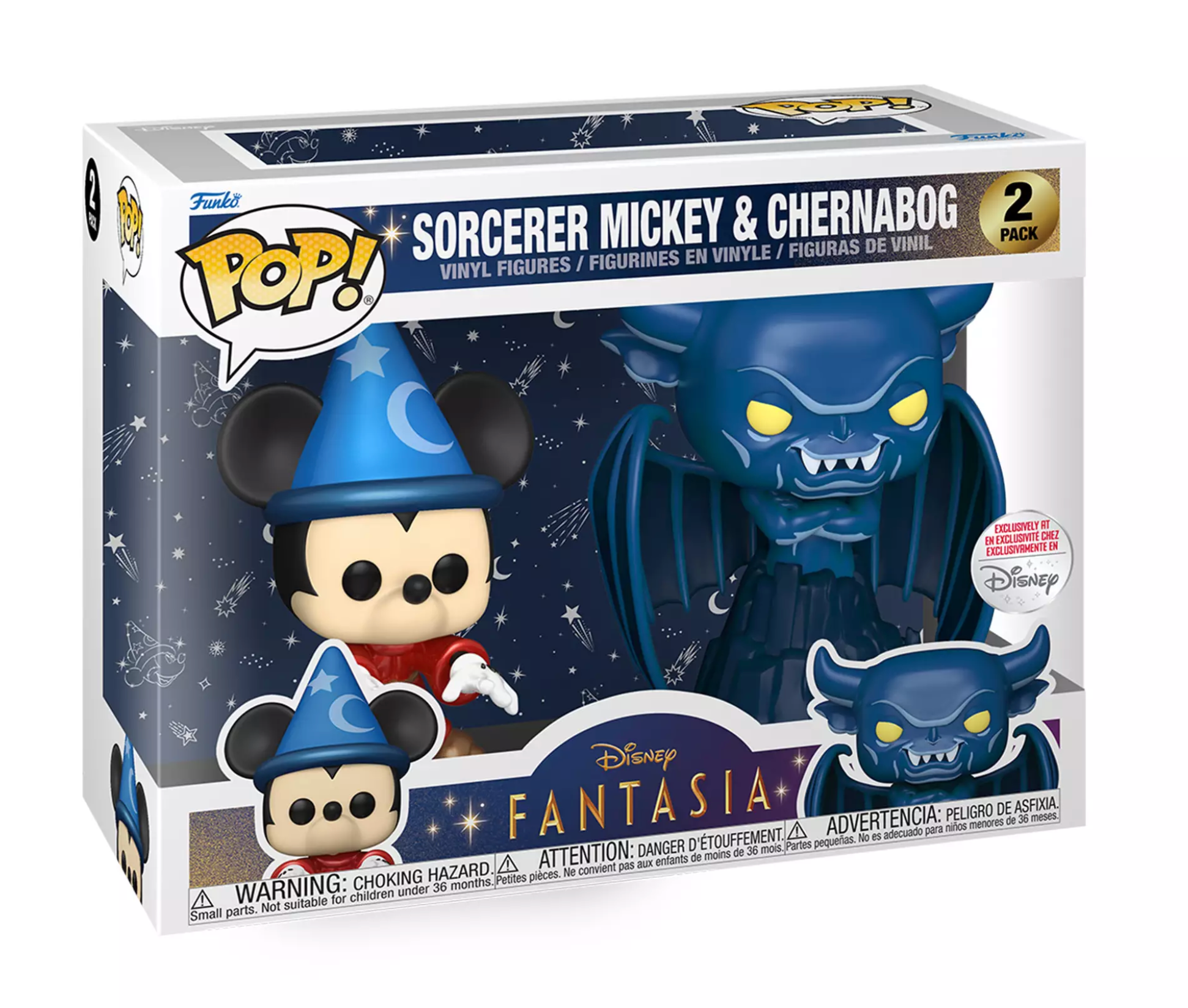 Disney D23 Funko Pop! Exclusive Sorcerer Mickey and Chernabog 2 Pack ...