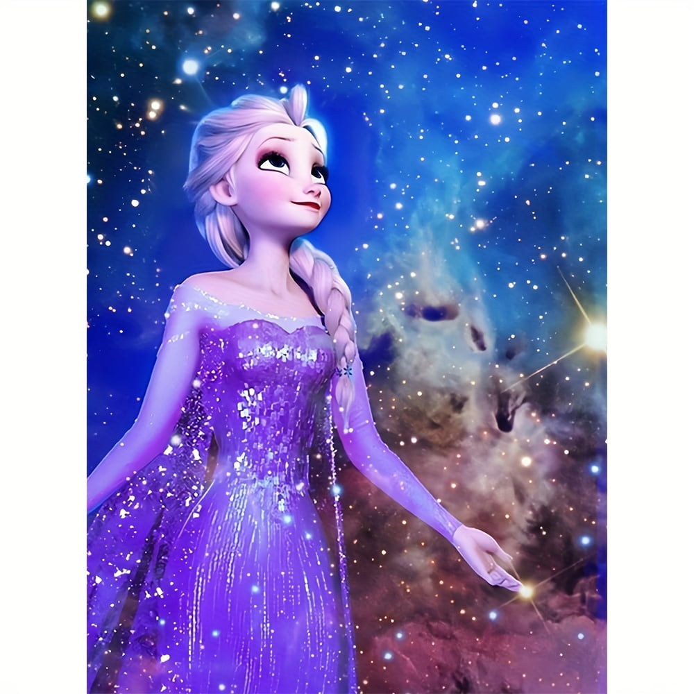 Disney DIY 5D Diamond Painting, Elsa Frozen Background Press-by-Number ...