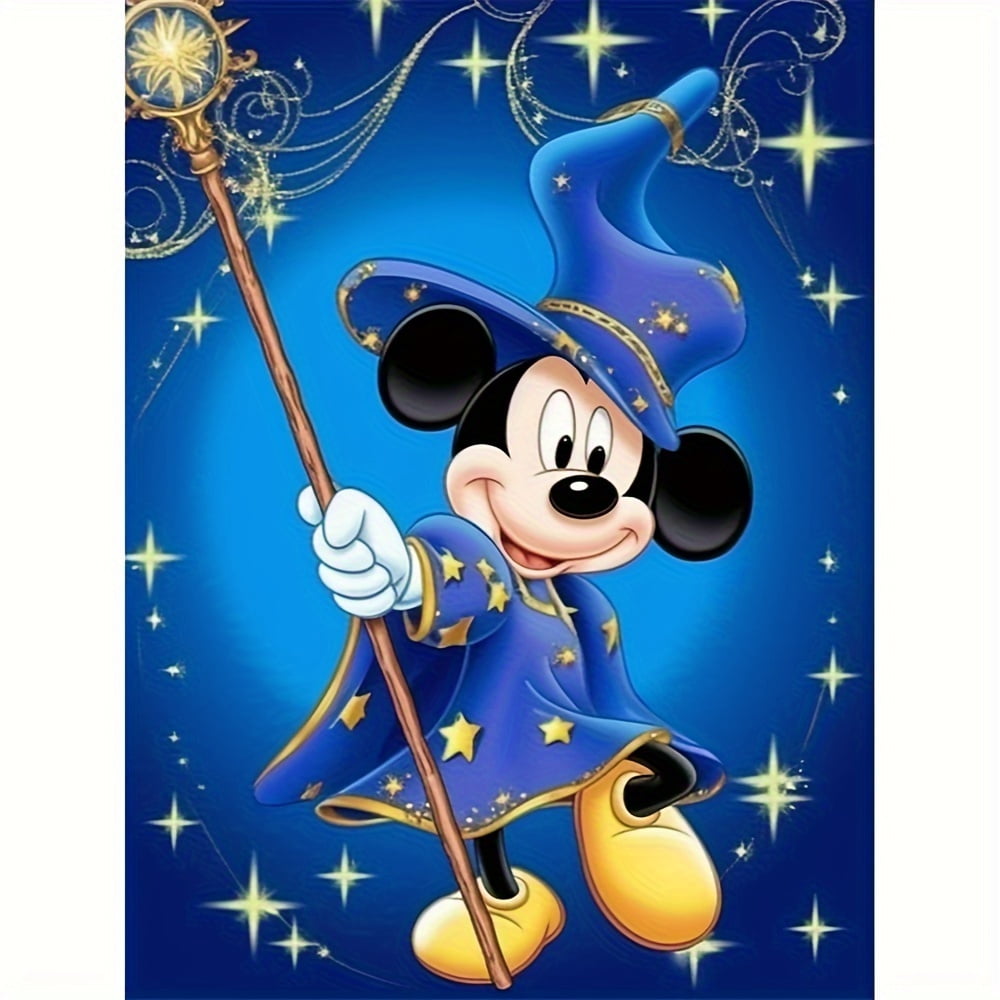 Disney DIY 5D Diamond Painting, Mickey Mouse Mickey Wearing Magic Hat ...