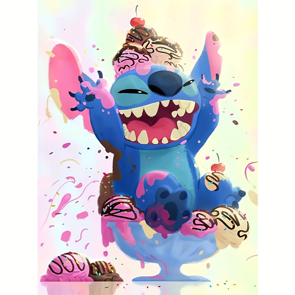 Disney DIY 5D Diamond Painting, Stitch and Ice Cream Lilo and Stitch ...