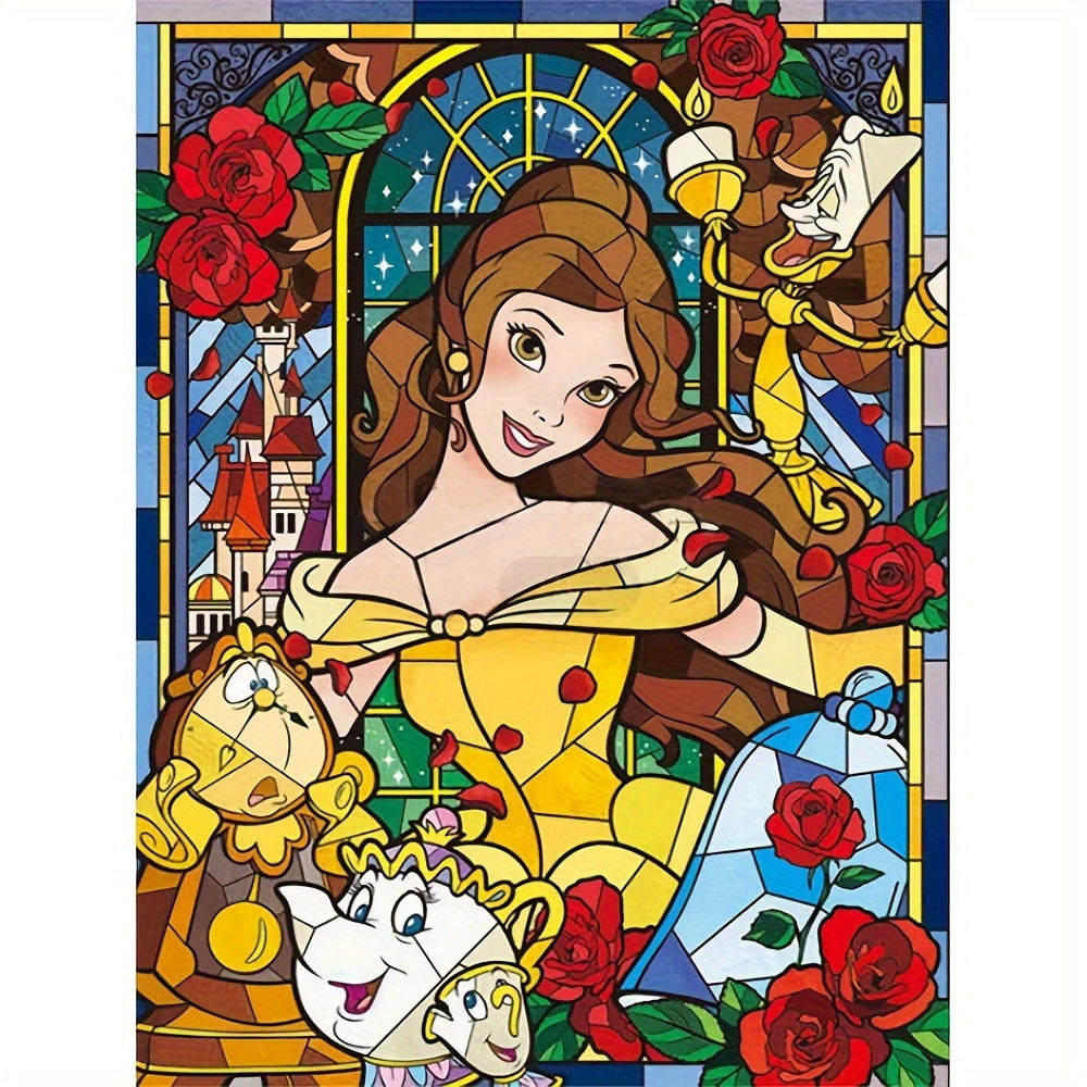 Disney DIY 5D diamond painting, Cinderella stained glass style by ...