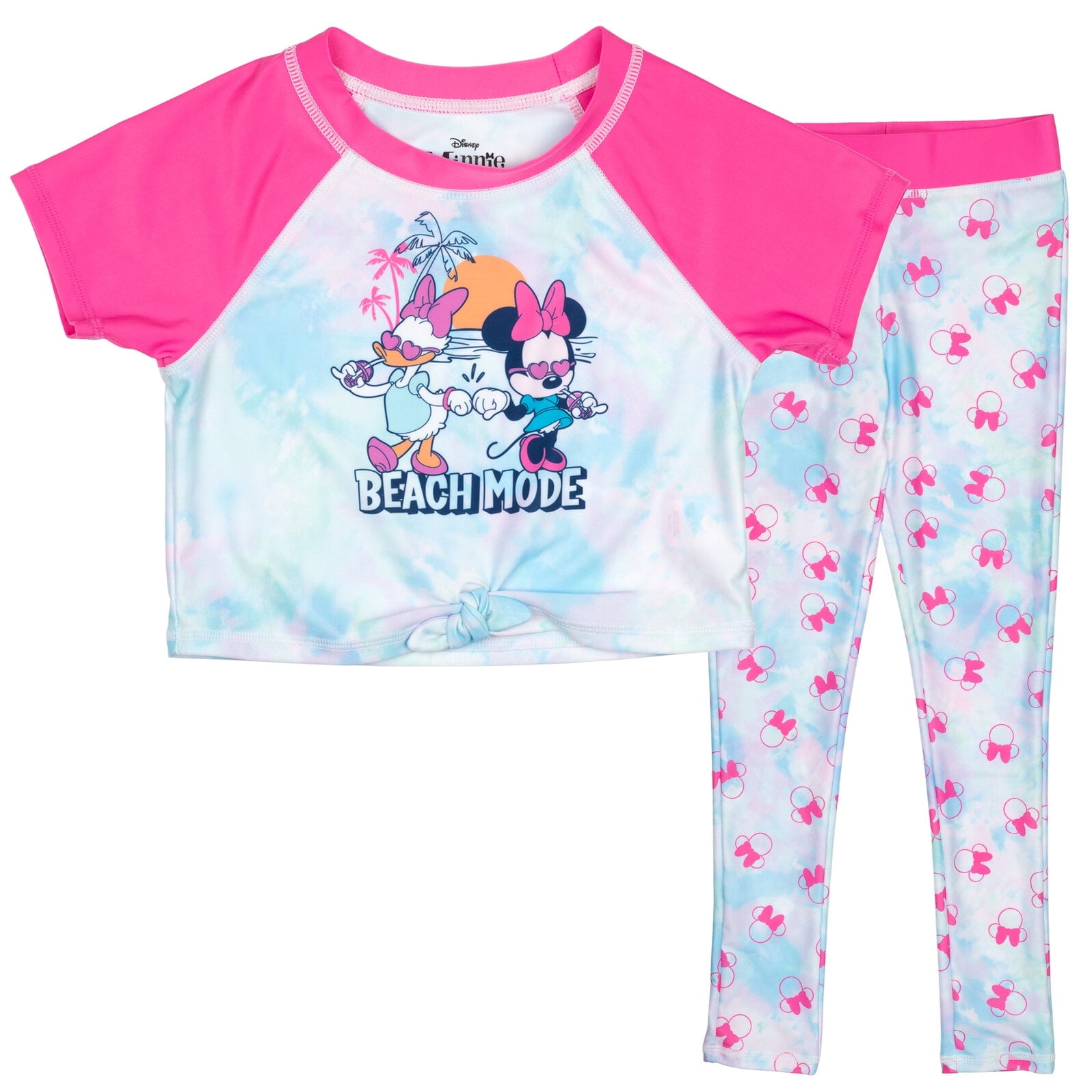 Disney Daisy Duck Minnie Mouse Big Girls Rash Guard and Swim Legging ...