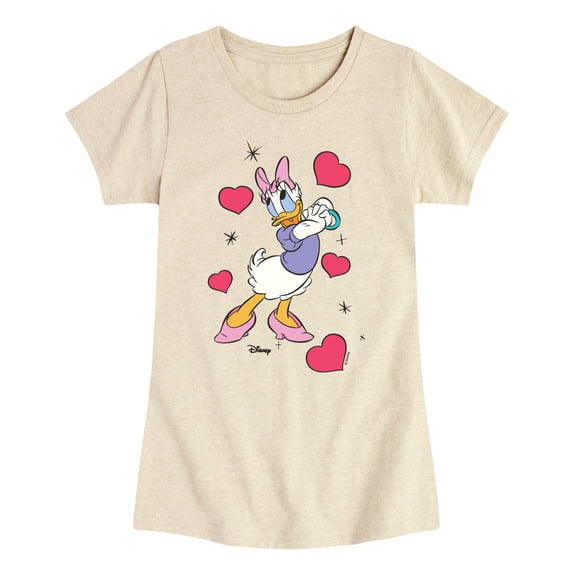 Disney - Daisy Hearts - Youth Girls Fitted Short Sleeve T-Shirt ...