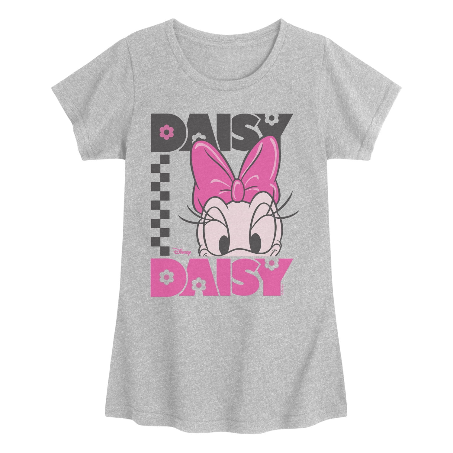 Disney - Daisy Name Checkers - Youth Girls Fitted Short Sleeve T-Shirt ...