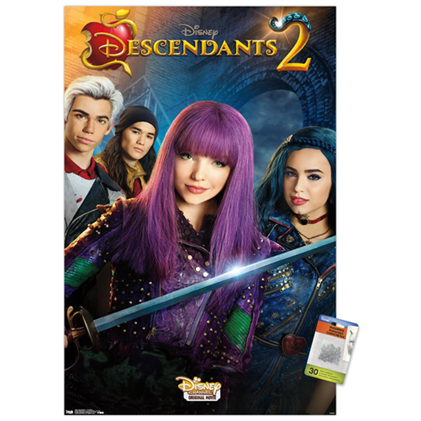 Disney Descendants 2 - One Sheet Wall Poster with Push Pins, 22.375" x ...