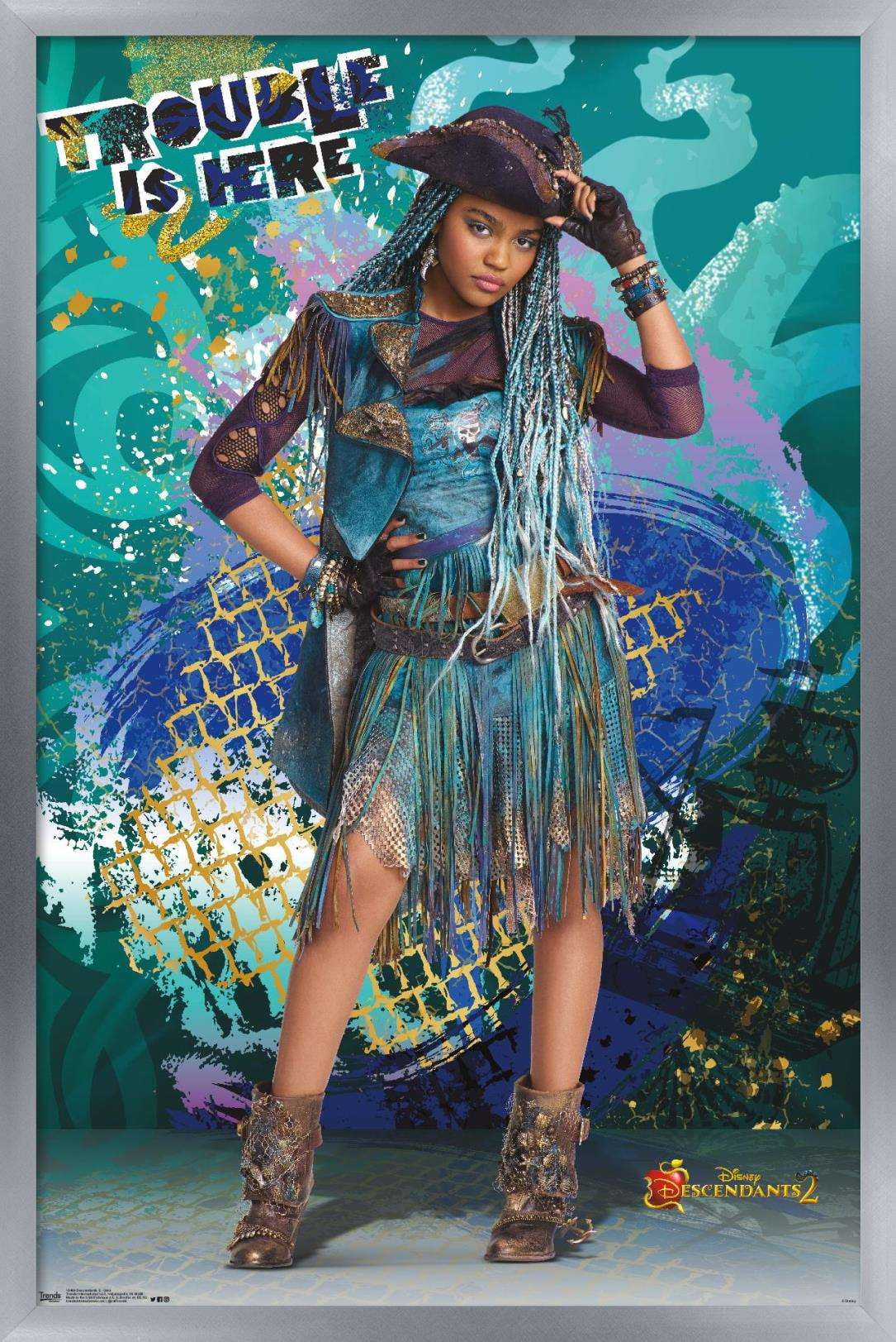 Disney Descendants 2 - Uma Wall Poster, 14.725" x 22.375", Framed ...