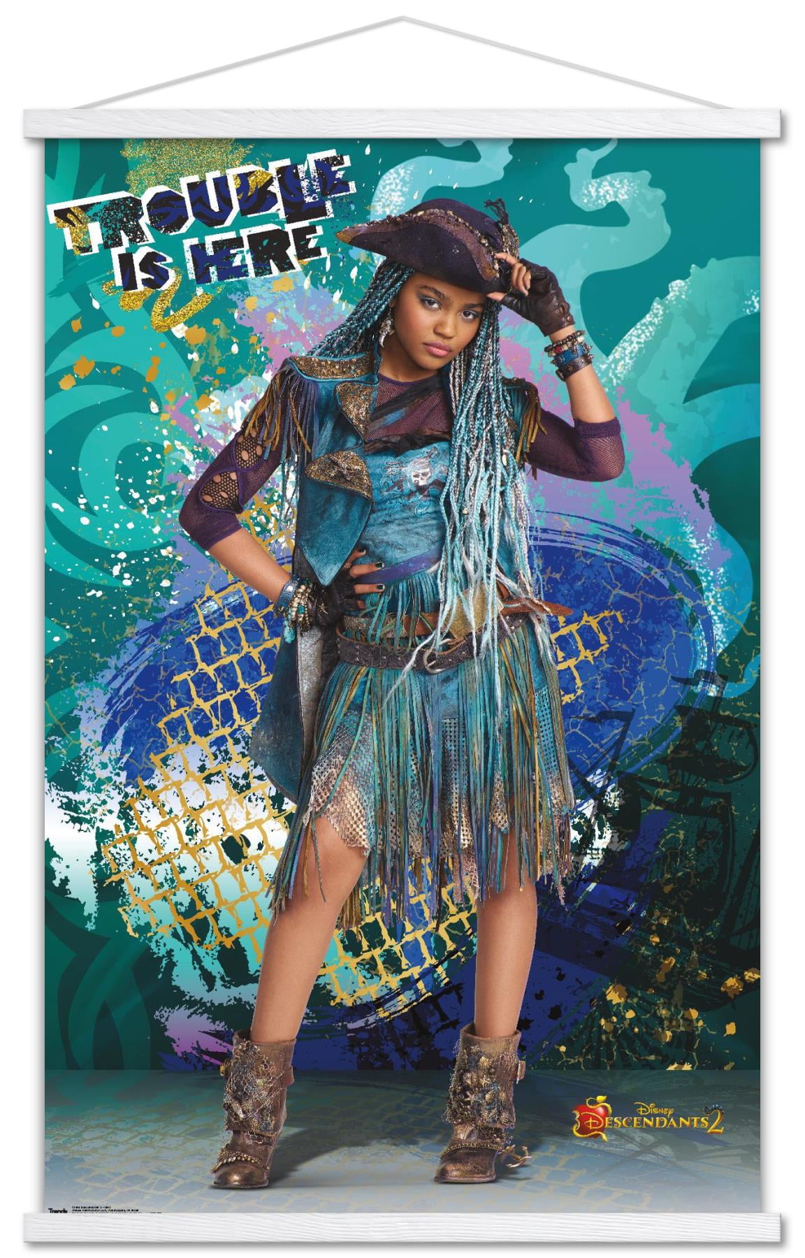 Disney Descendants 2 - Uma Wall Poster with Wooden Magnetic Frame, 22. ...