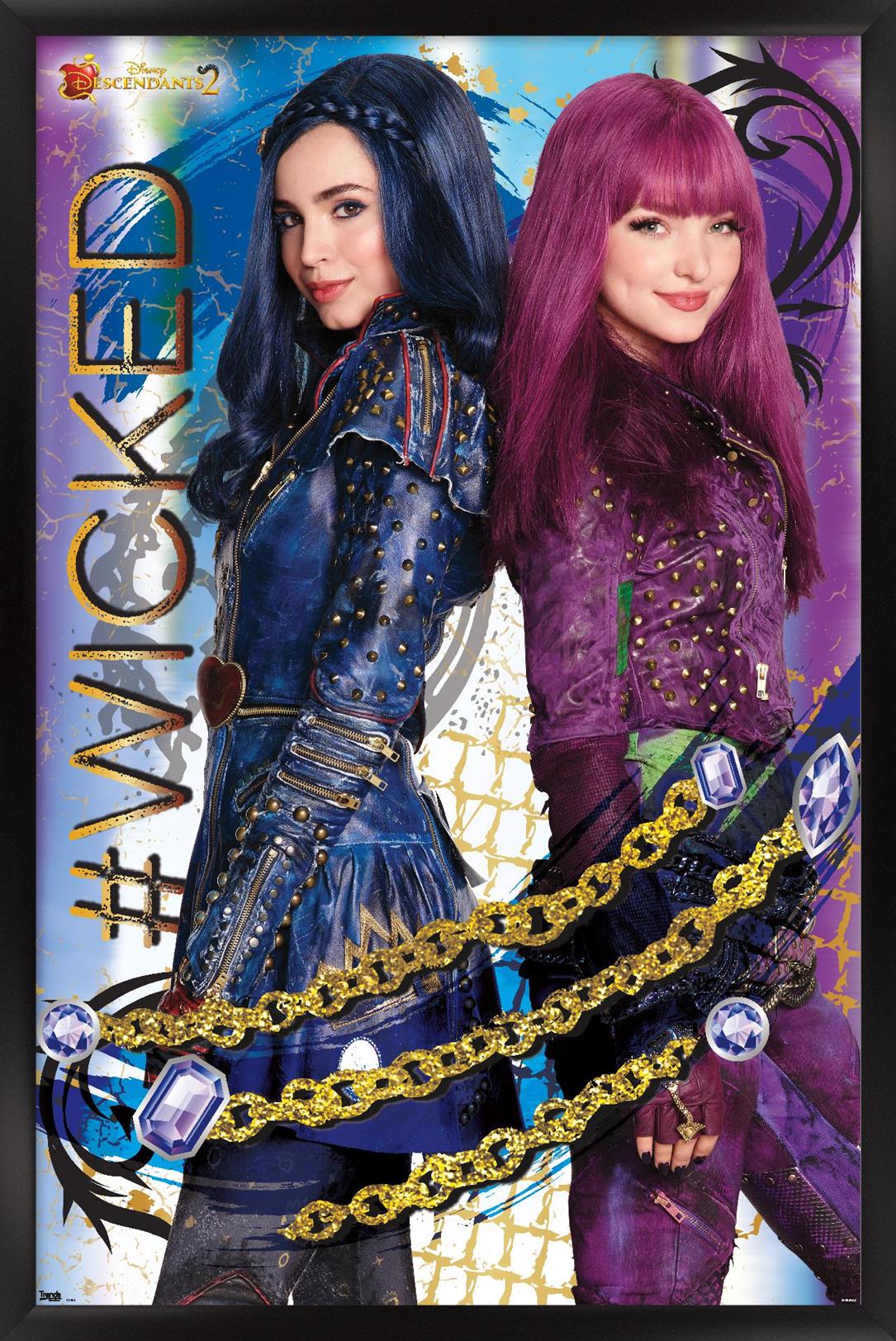 Disney Descendants 2 - Wicked Wall Poster, 22.375" x 34", Framed ...