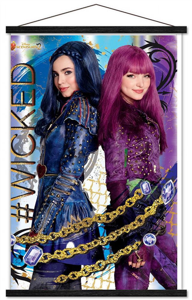 Disney Descendants 2 - Wicked Wall Poster with Magnetic Frame, 22.375 ...