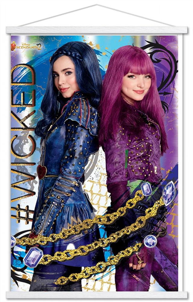 Disney Descendants 2 - Wicked Wall Poster with Magnetic Frame, 22.375 ...