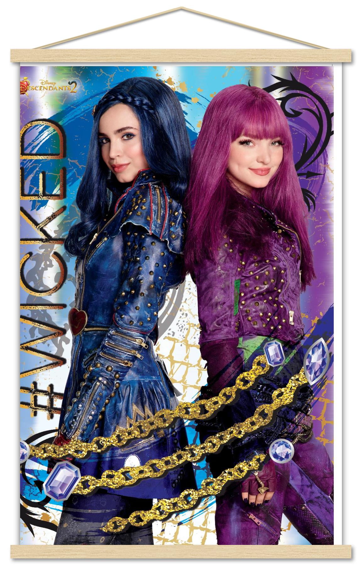 Disney Descendants 2 - Wicked Wall Poster with Wooden Magnetic Frame ...
