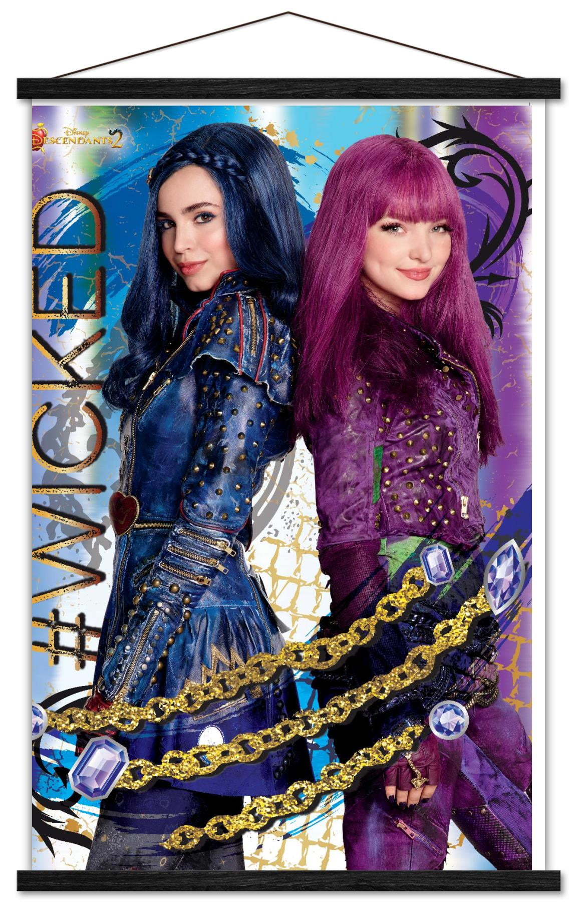 Disney Descendants 2 - Wicked Wall Poster with Wooden Magnetic Frame ...