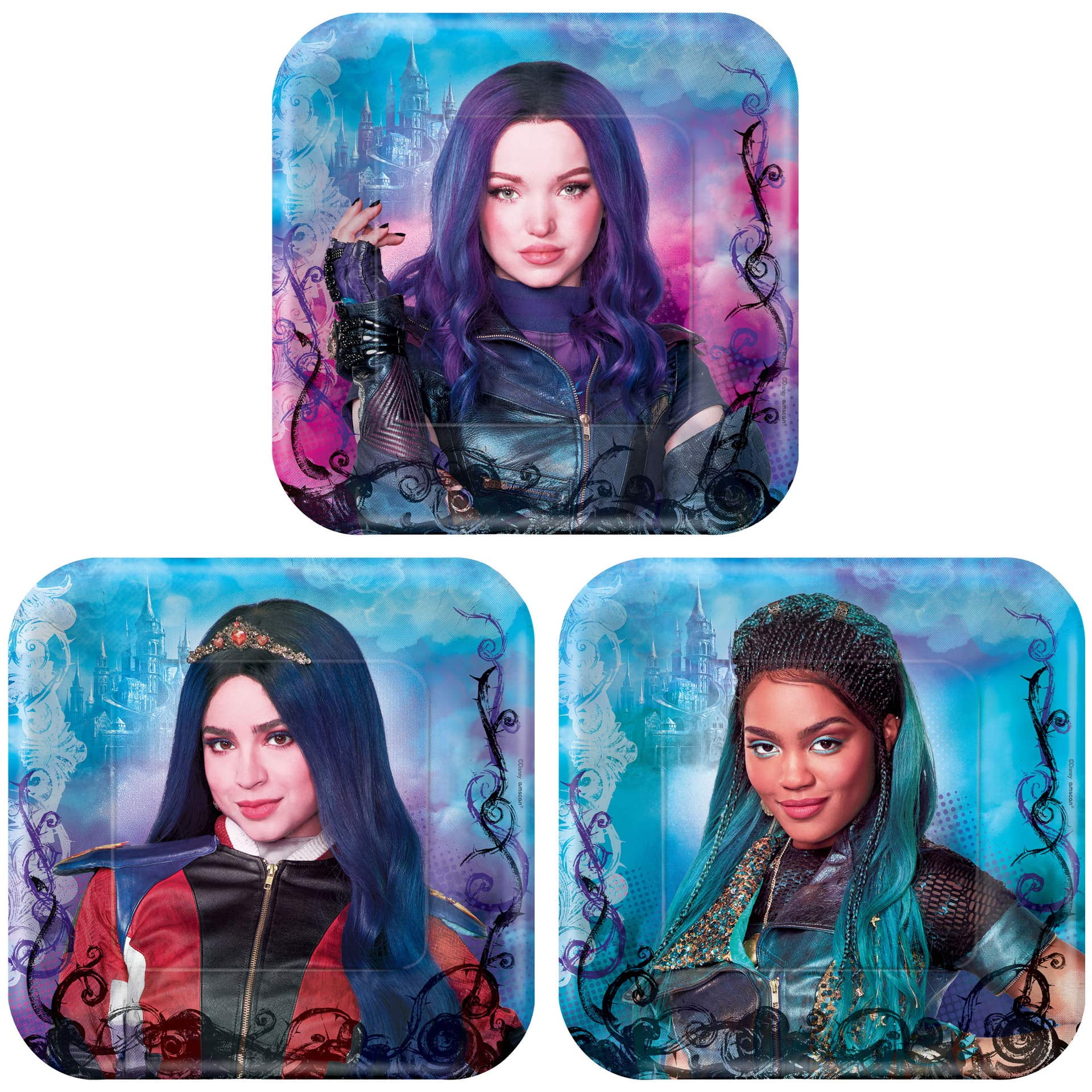 Disney Descendants 3 Assorted Square Paper Plates - 7" | Multicolor ...