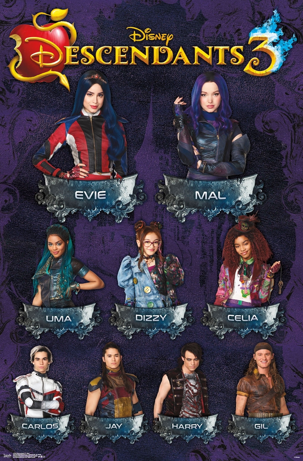 Trends Int'l Disney Descendants 3 - Grid Wall Poster, 22.375" x 34 ...