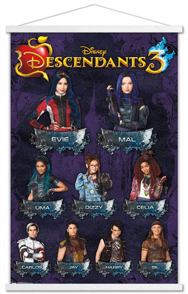 Disney Descendants 3 - Grid Wall Poster with Magnetic Frame, 22.375" x ...