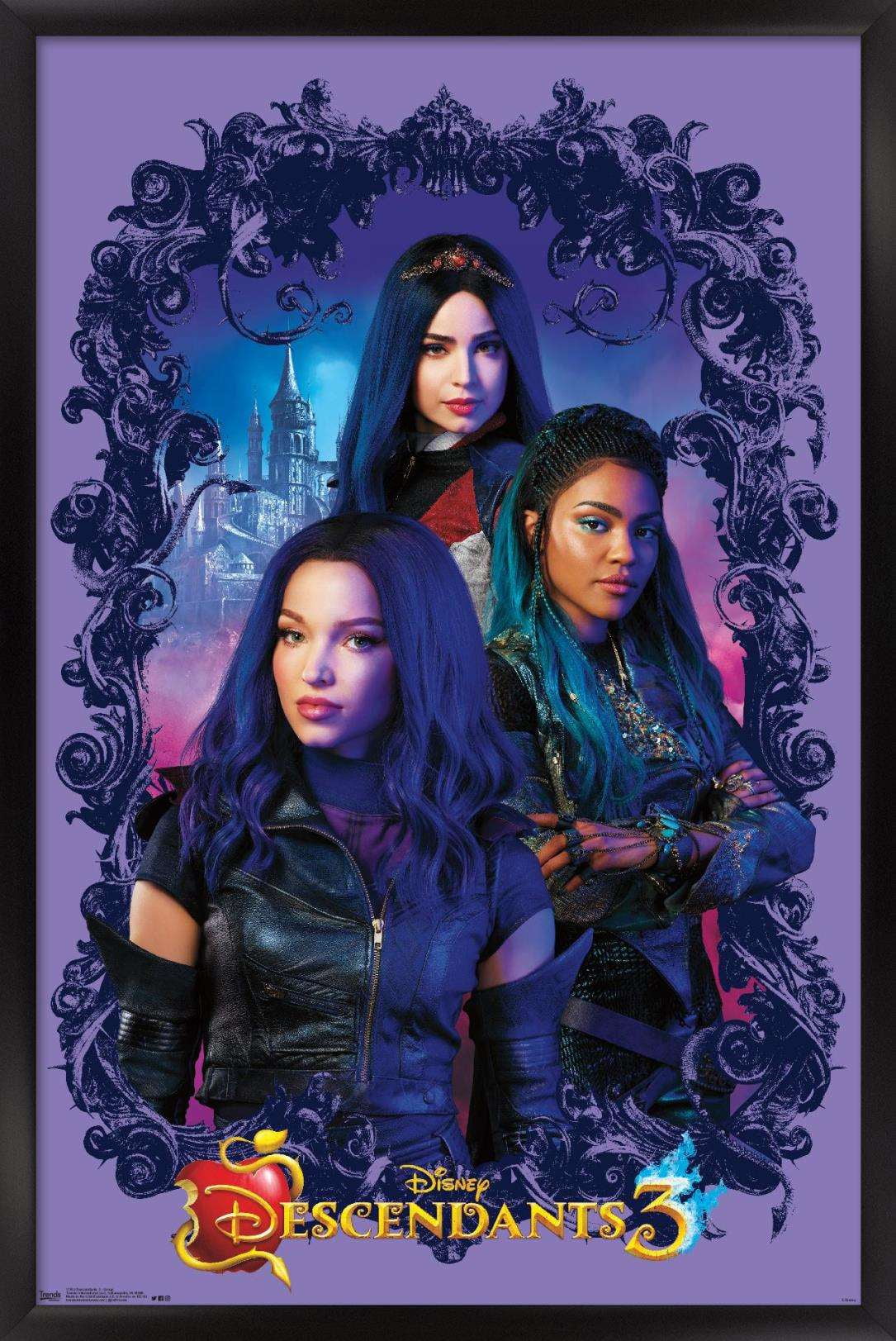 Disney Descendants 3 - Group Wall Poster, 14.725" x 22.375", Framed ...