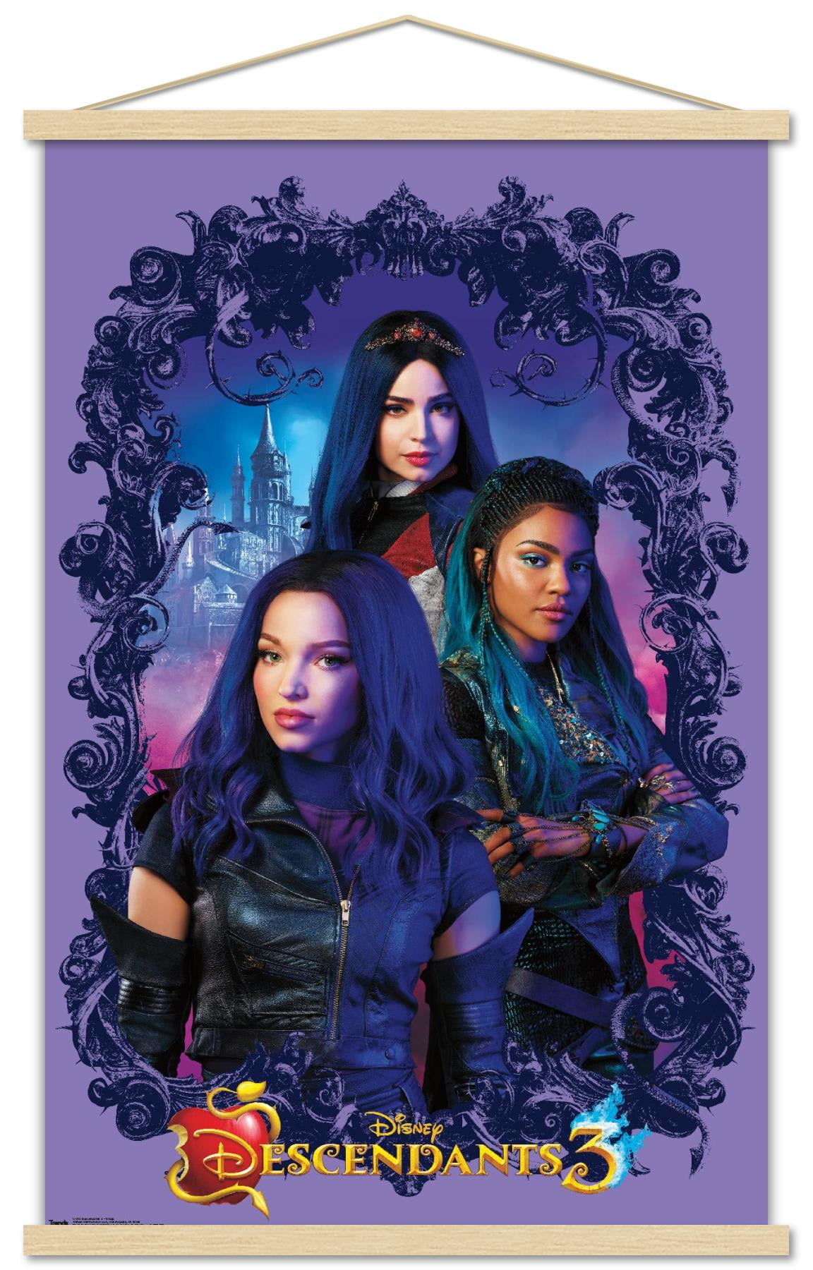 Disney Descendants 3 - Group Wall Poster with Wooden Magnetic Frame, 22 ...