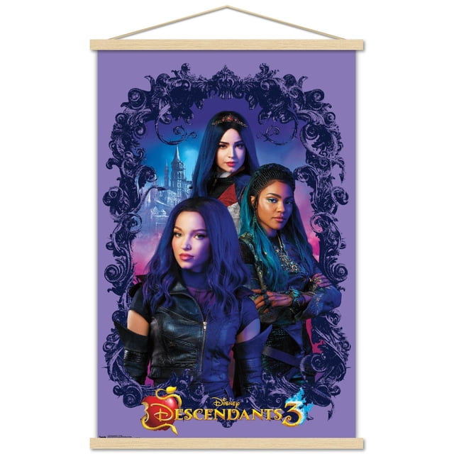 Disney Descendants 3 - Group Wall Poster with Wooden Magnetic Frame, 22 ...