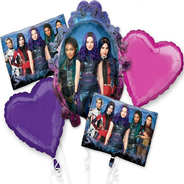 Disney Descendants 3 Happy Birthday Party Favor 5 Piece Foil Mylar ...
