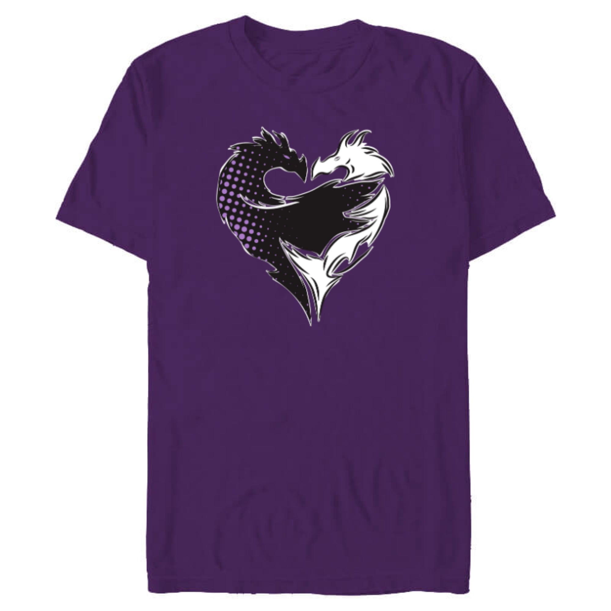 Disney Descendants 3 Mal Heart Dragons Motif - Short Sleeve Blended T ...