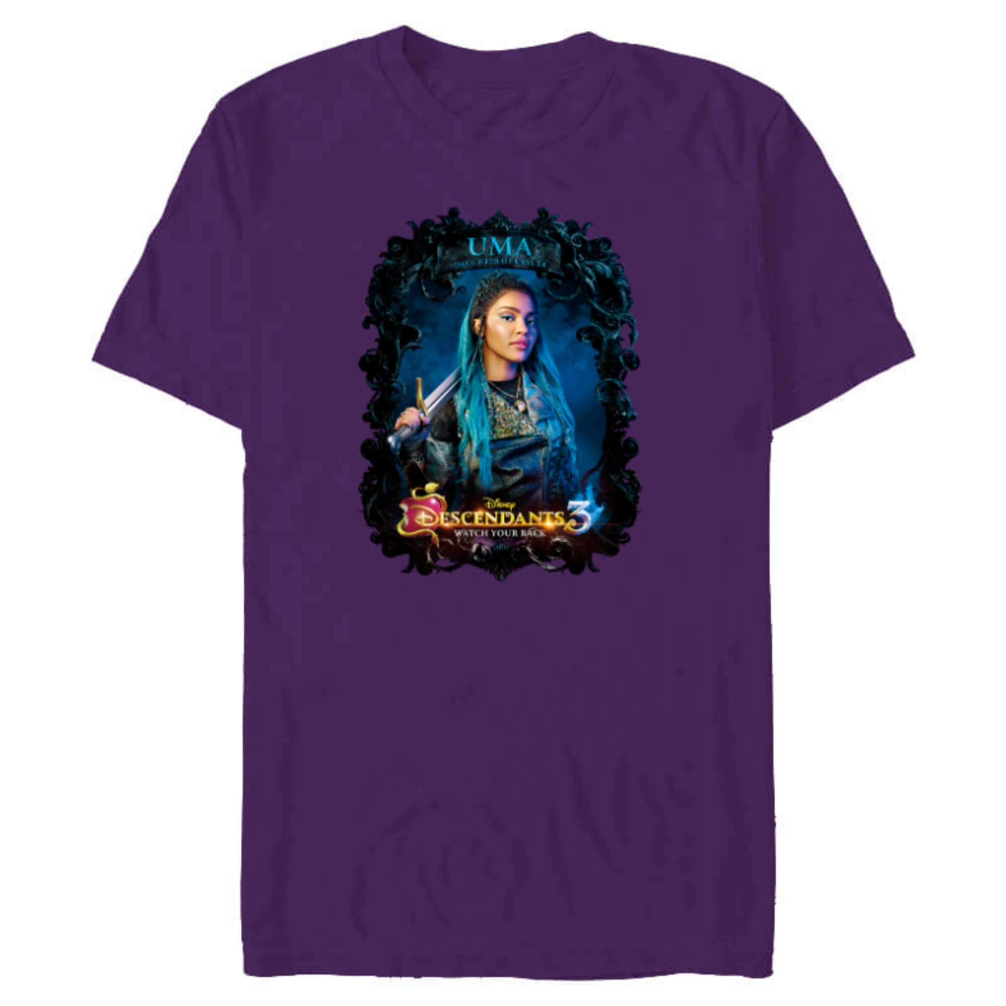 Disney Descendants 3 Uma Watch Your Back - Short Sleeve Blended T-Shirt ...