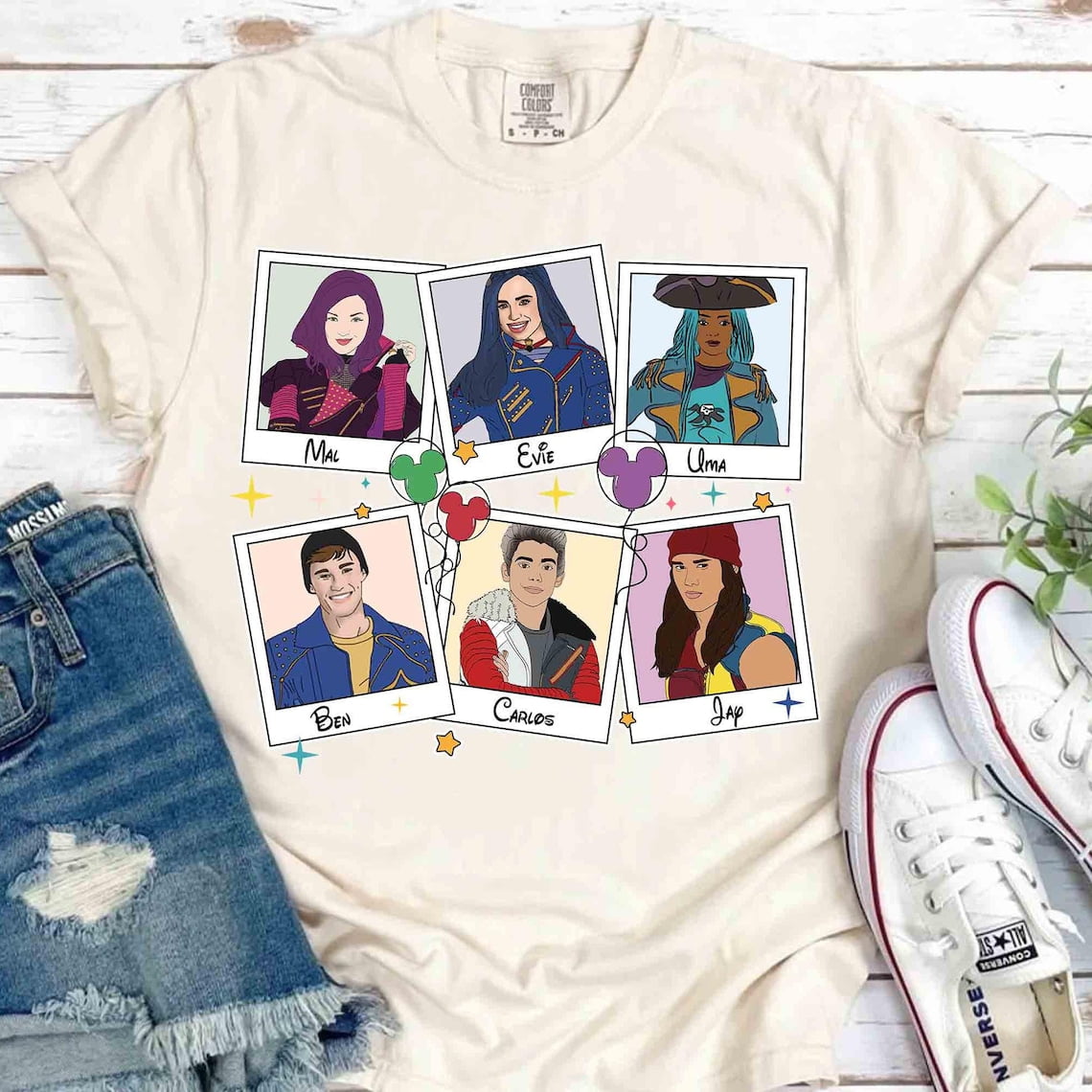 Disney Descendants Characters Photos Group Comfort Colors T-Shirt ...